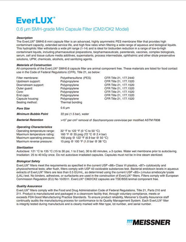 Spec Sheets | Meissner Corporation