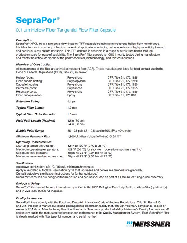 Spec Sheets | Meissner Corporation